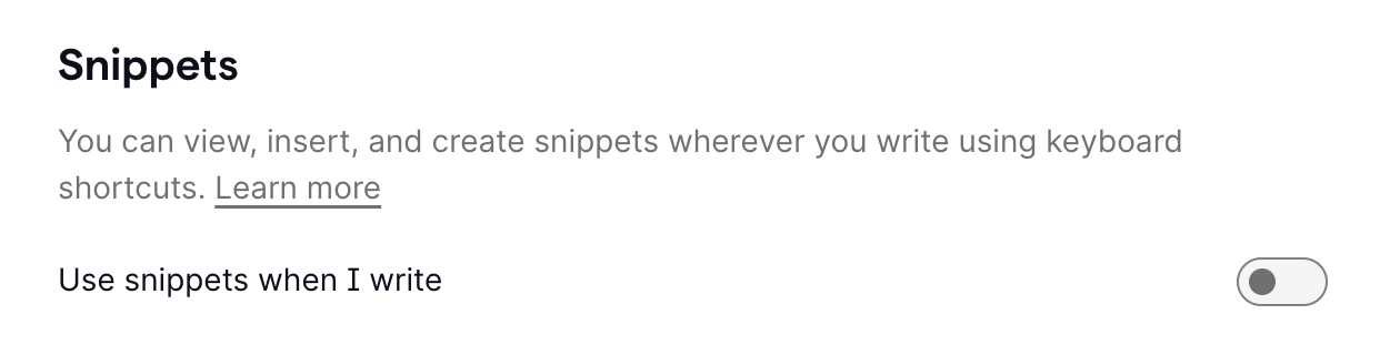 Create snippets – Grammarly Support
