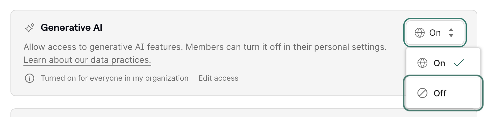 Turn off generative AI for my team – Grammarly Support