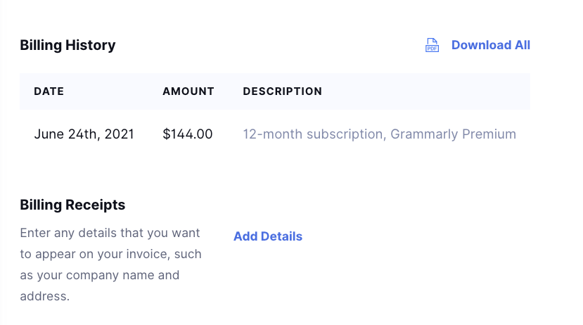 How do I get a receipt? – Grammarly Support